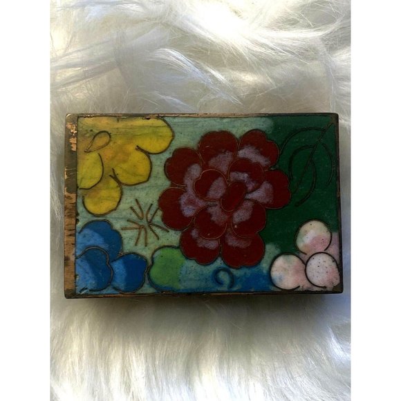Accents | Vintage Cloisonn Metal Matchbook Chinese Match Box Holder ...